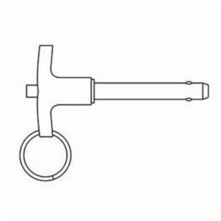 Huyett Quick Release Pin, T Handle, Passivated, 0.375 in Dia x 1.000 in ...
