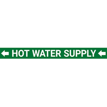 Creative Safety Supply Hot Water Supply Pipe Marking Label, No Arrows ...