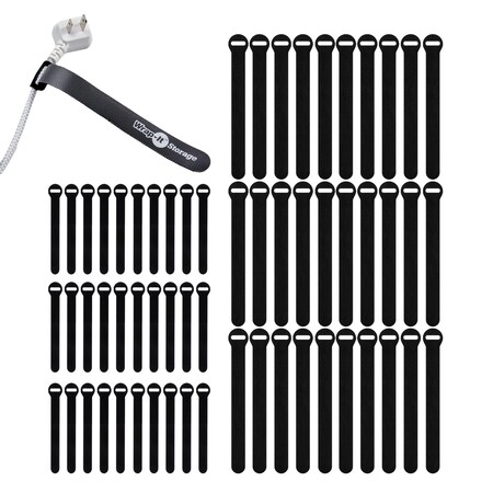 Wrap-It Cable Tie Assortment, 5 in, 8 in L, Black, Nylon A460-48BL | Zoro