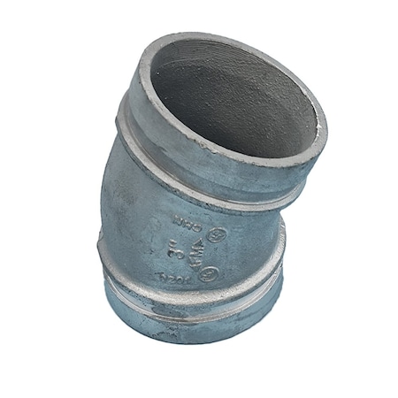Industrial Choice Groove 22.5 Elbow Galvanized 2.5 inch GV-22.5-2.5-G ...
