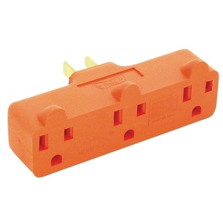 Eaton Wiring Devices Plug Adapter, Cube Tap, 5-15R, 0 ft., Orange ...