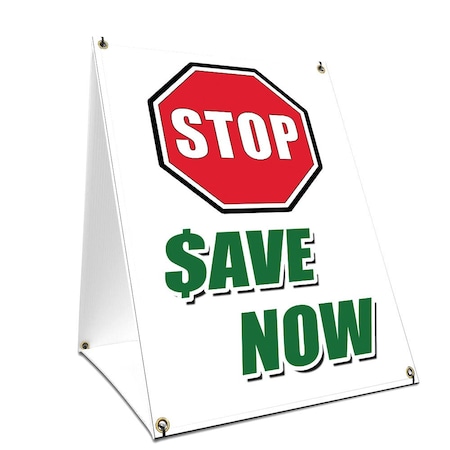 Signmission Stop Save Now, 24 Inch x 18 Inch A-frame Yard Sign, Plastic ...