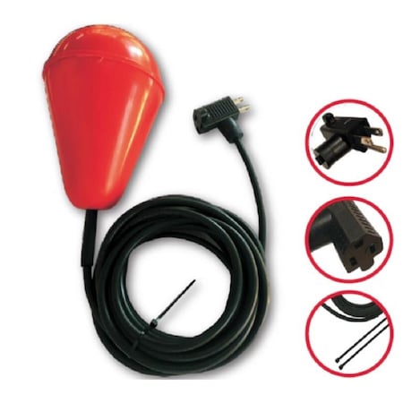 Sump Alarm Sewage/Septic Pump Float Switch, Piggyback Style, 20 Foot ...
