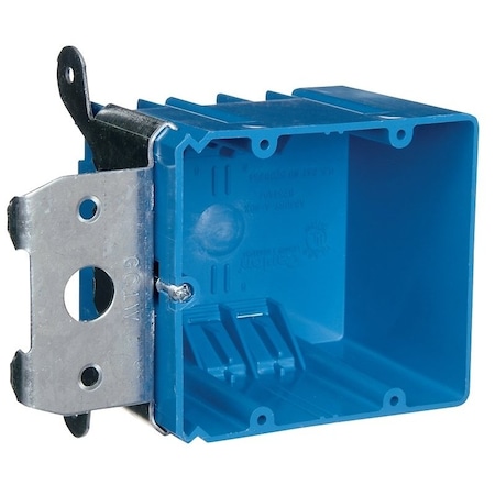 Carlon Outlet Box, 2 -Gang, PVC, Blue, Bracket Mounting B234ADJ | Zoro