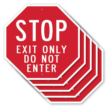 Signmission Stop Exit Only Do Not Enter, 10 inch X 10 inch, Aluminum ...
