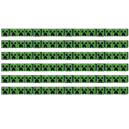 Eureka Minecraft Creeper Lineup Wide Trim, 37 Feet Per Pack, 6PK 845679 ...
