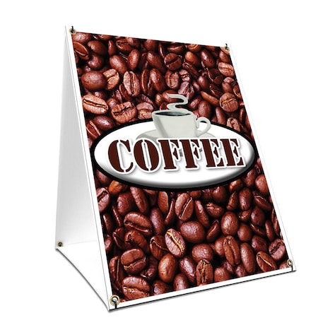 Signmission Coffee, 24 Inch x 18 Inch A-frame Yard Sign, Plastic Sign ...