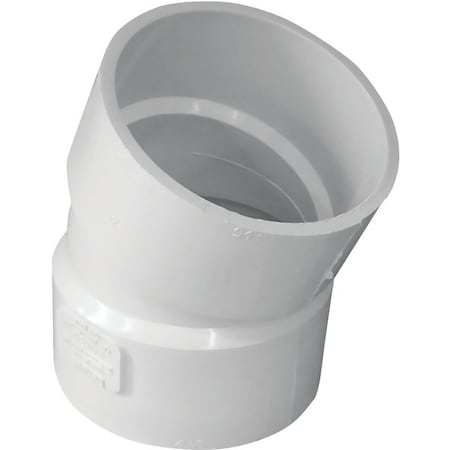 Genova IPEX Sewer Pipe Elbow, 3 in, Hub, 225 deg Angle, PVC, White ...