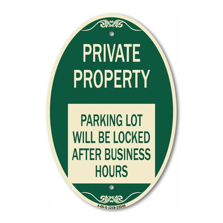 Signmission Private Property Parking Lot Will Be Locked A, 12 In X 18 ...