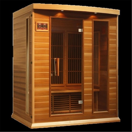 Golden Designs MX-K306-01 Canadian Red Cedar Maxxus 3 Person Carbon FAR Infrared Sauna MX-K306 ...