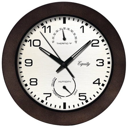 Equity By La Crosse Clock, Round, Dark Brown Frame, Plastic Clock Face ...