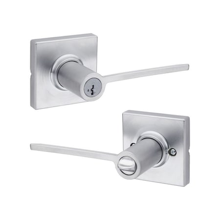 Kwikset Ladera Lever with Square Rose Entry Door Lock SmartKey with 6AL ...