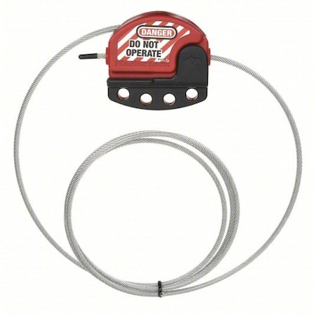 Master Lock Adjustable Cable Lockout, 3 ft L, 4 Locks Max, Red ...