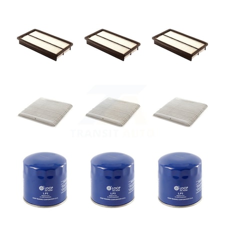 Pur 3x Air + 3x Cabin + 3x Engine Oil Filter 9 Total Kit For Mazda MPV ...