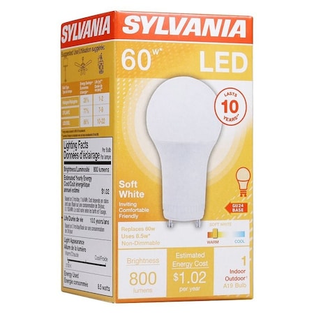 Sylvania Ultra LED Bulb, General Purpose, A19 Lamp, GU24 Lamp Base, Frosted, 2700 K Color Temp ...