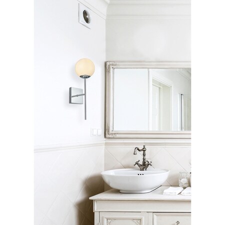 Living District Neri 6 Inch Wall Sconce White Shade In Chrome, 845884 ...