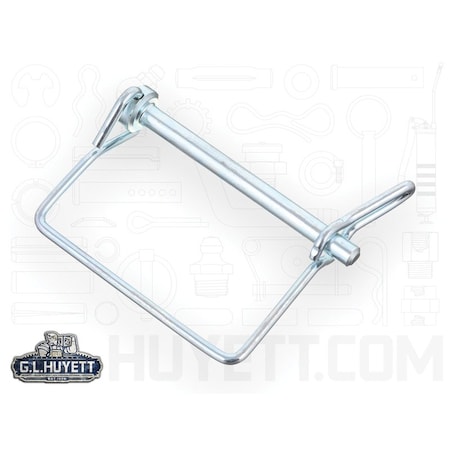 Huyett Tab Lock Pin, Square Handle, 1-Wire, Zinc Plated, 0.250 in Dia x ...