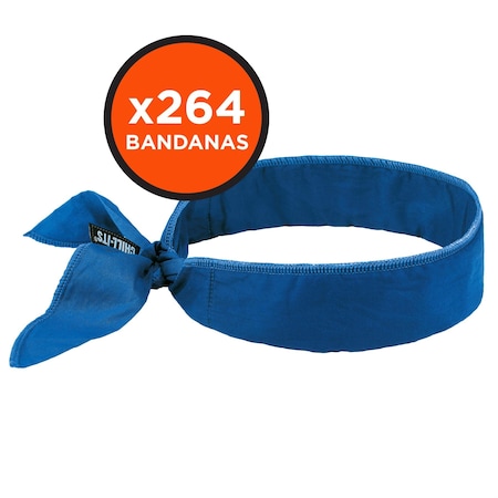 Ergodyne 6702 Blue Cooling Bandana - Embedded Polymers - Tie, 264PK ...