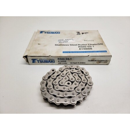 Tsubaki PARTIAL CHAIN UN SS ROLLER CHAIN 3FT RS60-SS-1 | Zoro