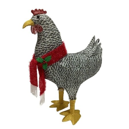 Santas Forest Pre-Lit 3D Rooster, Black/White, LED, Internal Light ...