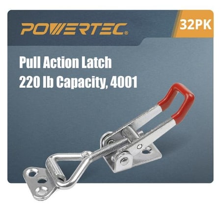 Powertec 32PK Toggle Clamp, 220 lbs Cap., 4001 Adj. Pull Action Latch ...
