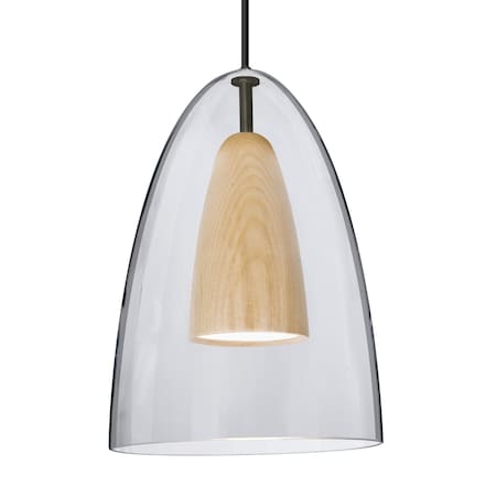 Besa Lighting Besa Dano Pendant, Clear/Natural, Black Finish, 1x 9W LED ...