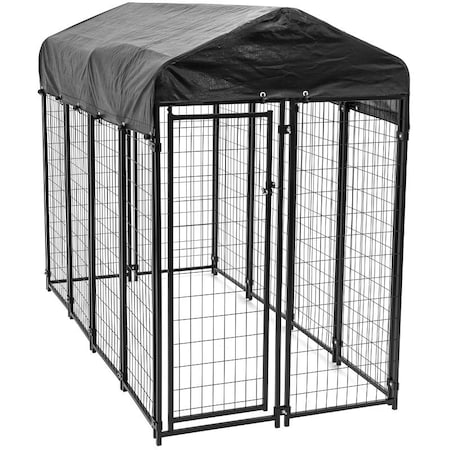 Lucky Dog CL 60548 Uptown Kennel, 8 ft OAL, 4 ft OAW, 6 ft OAH, Steel ...