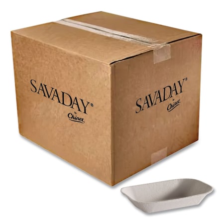 Chinet Savaday Molded Fiber Food Tray, 4 x 6, Beige, Paper, 1000 PK ...