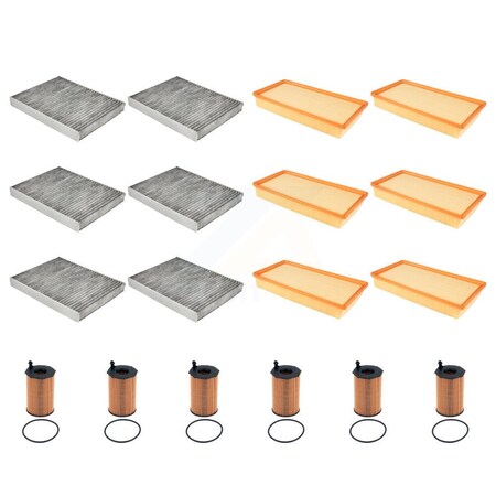 Pur 6x Air + 6x Cabin + 6x Engine Cartridge Oil Filter 18 Total Kit For ...