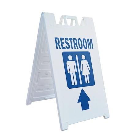 Signmission Restroom With Up Arrow, A-Frame & 2 Decals Installed, Heavy ...