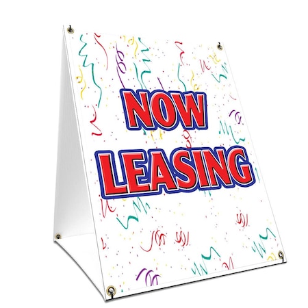 Signmission Now Leasing, 24 Inch x 18 Inch A-frame Yard Sign, Plastic ...