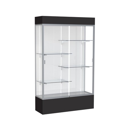 Ghent Lighted Floor Display Case 48x80x16, White 3174WB-SN-BK | Zoro