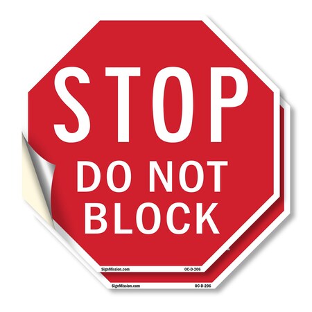 Signmission Stop Do Not Block, 4 inch X 4 inch, Vinyl Decal, 2PK OC-D ...