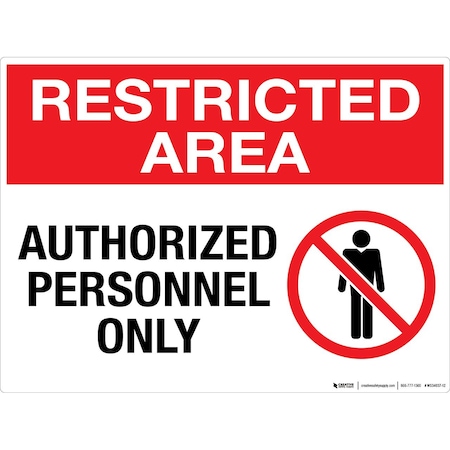 Creative Safety Supply Restricted Area: Authorized Personnel Only W ...