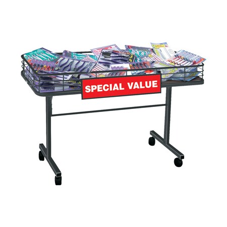 Specialty Store Services 4 Ft. Black Mobile Retail Display Dump Table ...