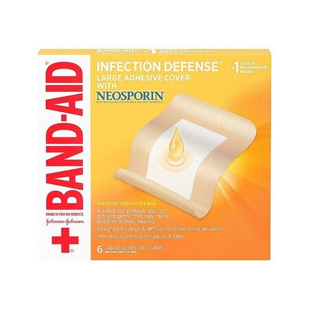 Band-Aid Infection Defense Adhesive Strip 3-1/2 X 4-1/2 Inch Plastic ...