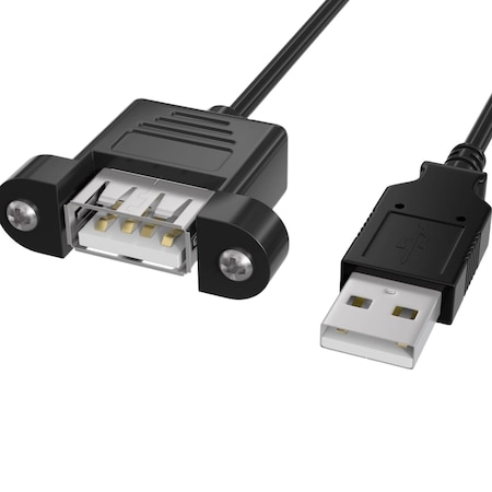 Sanoxy 3ft USB 2.0 Panel-Mount Type A Male to Type A Female Cable ...