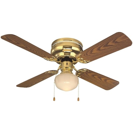 Boston Harbor Ceiling Fan, 4-Blade, Polished Brass Housing, 42 in Sweep ...