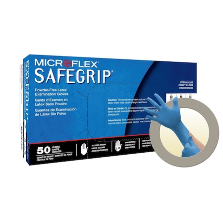 MICROFLEX Blue, L, 11 mil, Latex Powder-Free, Disposable Gloves, SafeGrip, - MFXSG375L-CASE