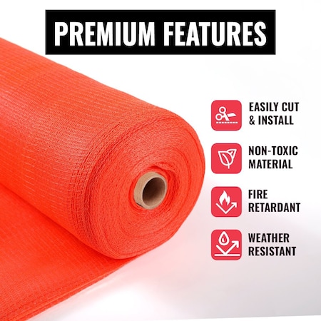 Sealtech 4ft x 100ft. Heavy Duty Safety Debris Netting Rolls - Fire Retardant, 1/4in Mesh Roll ...