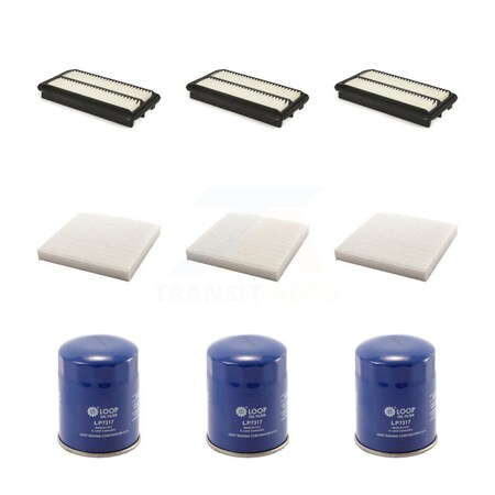 Pur 3x Air + 3x Cabin + 3x Engine Oil Filter 9 Total Kit For Honda ...