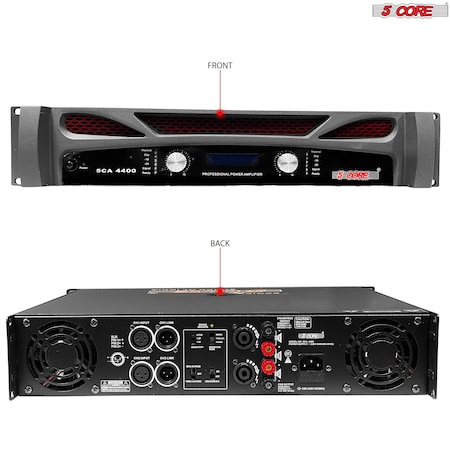 5 Core 5 Core 2 Channel Professional Power Amplifier-2U 2400W 4Ω High ...