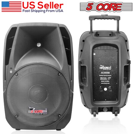 5 Core Premium 15" Inch Passive DJ PA Speaker System 250W RMS(1600W ...