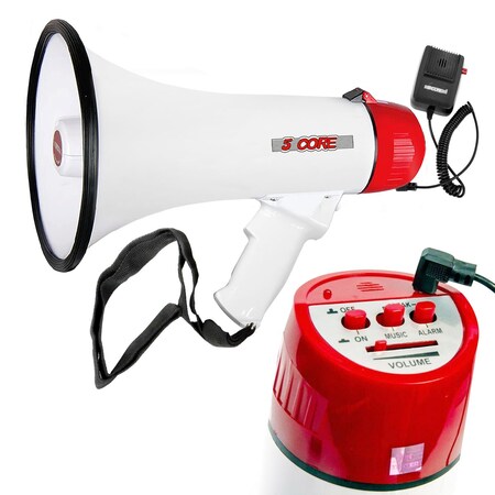 5 Core 5 Core Portable Megaphone Speaker Rechargeable 40W Bullhorn w ...