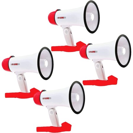 5 Core 5 CORE 4 Pack Megaphone Handheld Bullhorn Loudspeaker Cheer Bull ...