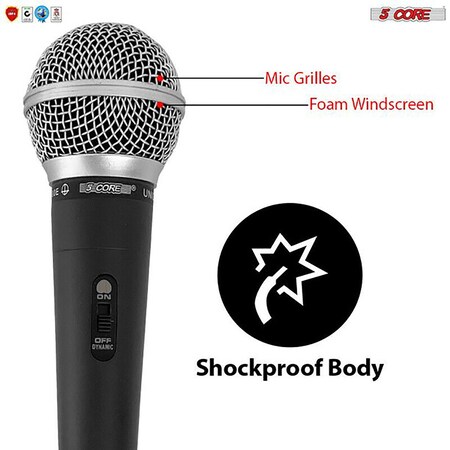 5 Core 5Core Premium Vocal Dynamic Cardioid Handheld Microphone ...