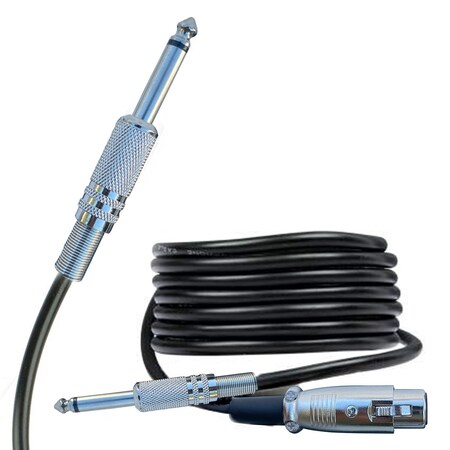 5 Core Microphone Cable 6.5M 21.5 feet Female XLR to 1/4 P-38 Mono ...
