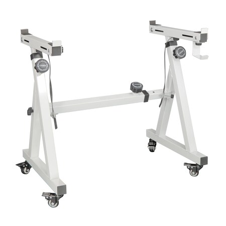 5 Core Keyboard Stand w Wheels Heavy Duty White Height Width Adjustable ...
