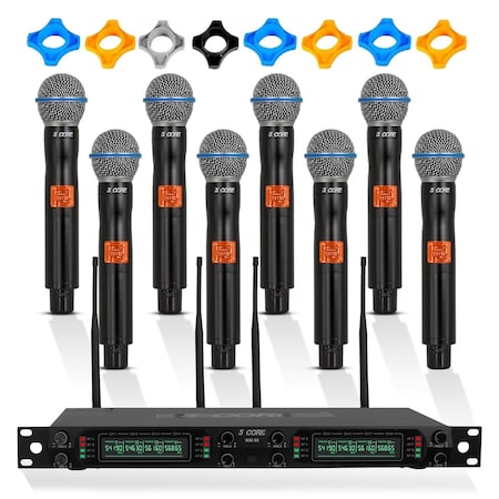 5 Core 5 Core Wireless Microphones Set 8 Channel Fixed Frequency UHF ...