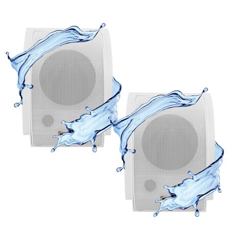 5 Core 5 Core 2 Pieces Outdoor Speaker Wired Waterproof Stereo Wall ...